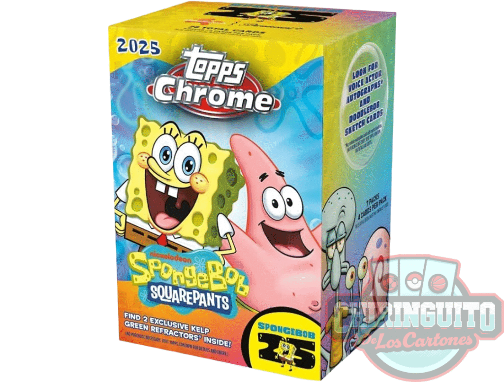 Bob Esponja Chrome 25º Aniversario – Blaster Box - Topps 2025 - El Chiringuito de los Cartones